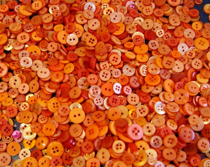 100 Citrus Orange Small Buttons Tangerine Orange Buttons - Etsy