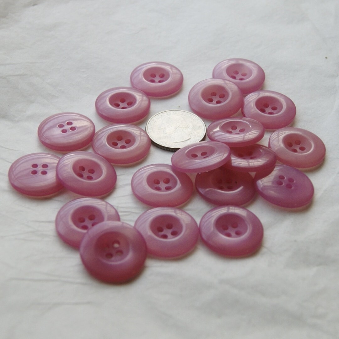 20 Pink Buttons, 7/8", 4 Hole Matching Buttons, Sewing Buttons (AA 275 ...