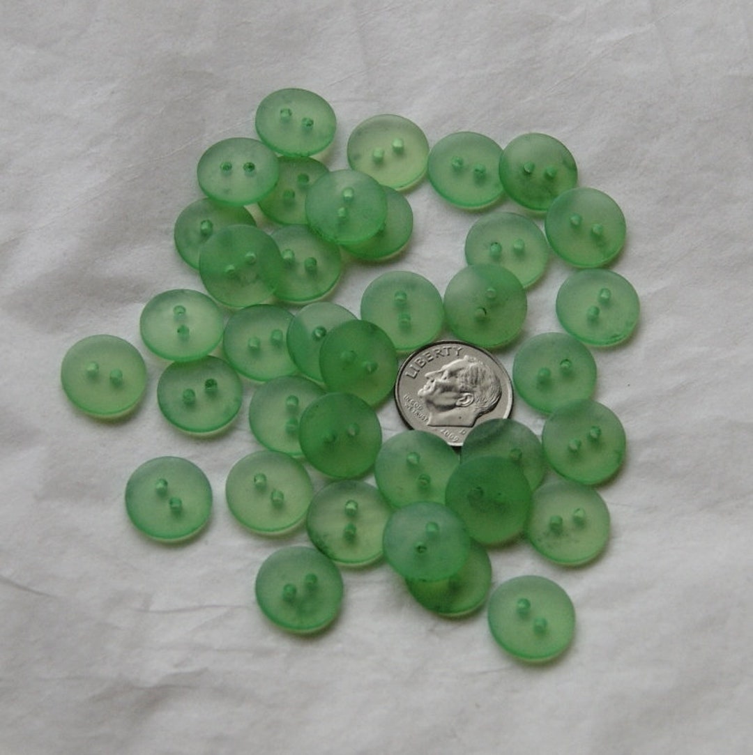 45 Buttons, Frosted Mint Green Buttons, 1/2 Matching Buttons, Crafting ...