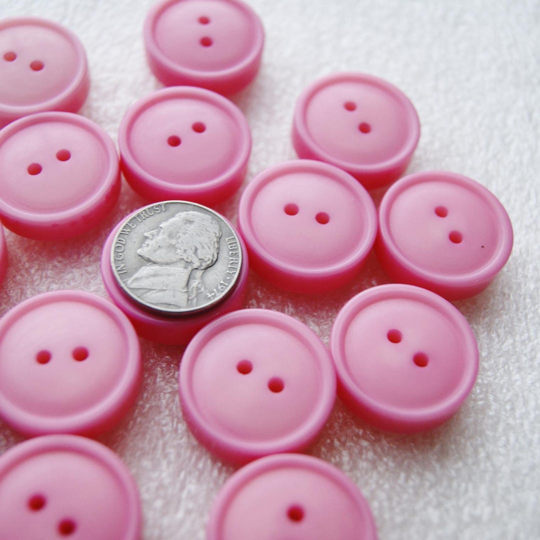 9 Pink Buttons, 7/8", 2 Hole Thick, Chunky Buttons (PP 11) - Etsy