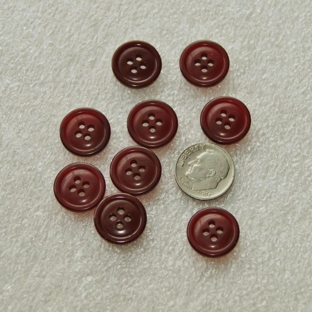 9 Buttons, Burgundy Cranberry Red Buttons, Wine Red, 5/8" Matching ...