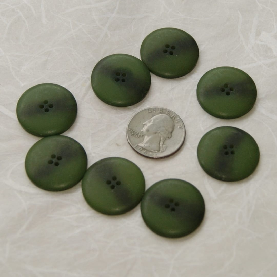 8 Buttons, Olive Green Matching Buttons, 1", Sewing Buttons, Craft ...