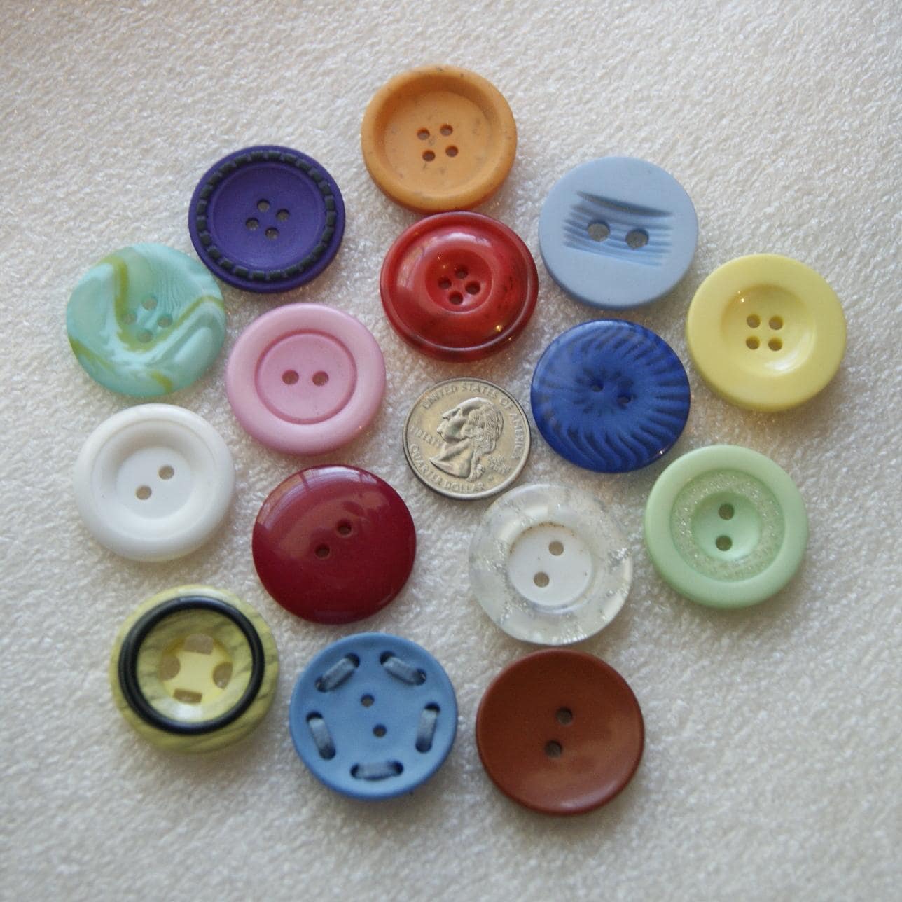 15 Button 1 1/4" Rainbow Mix Collection, Sewing, Crafting, Jewelry ...