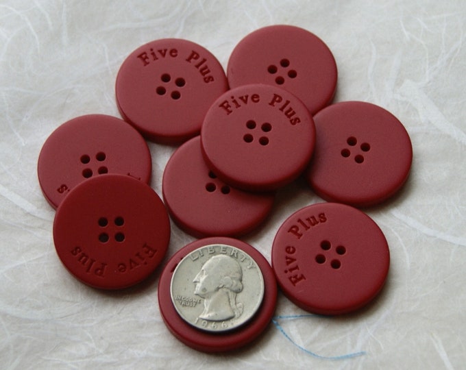 9 Buttons, 1 1/4 Large Red Buttons, 4 Hole Matching Buttons Sewing ...