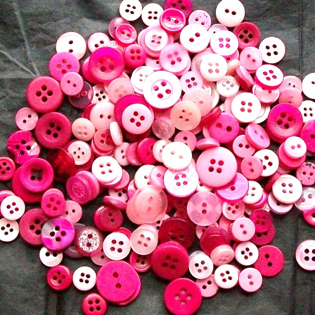 300 Buttons, Small Pink Mix Buttons, SMALL MEDIUM, Berry Blend Buttons ...