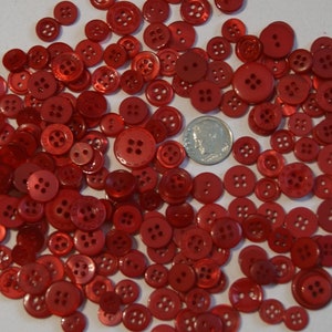 Red Buttons 50 Small Round Buttons Grab Bag Crafting Jewelry Collect ...