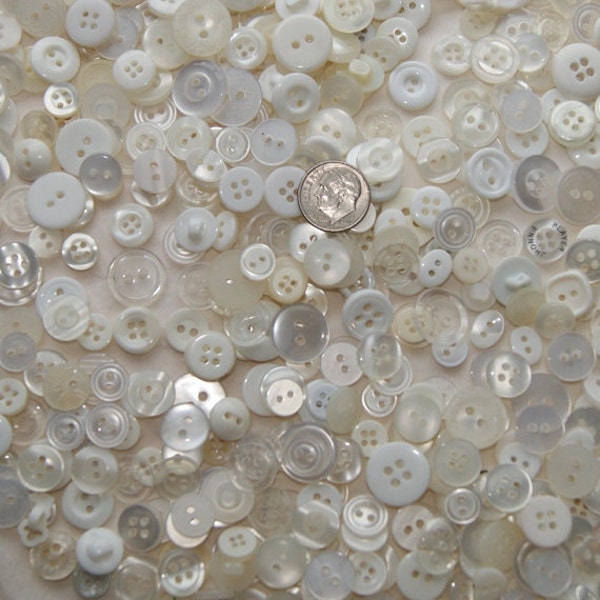 White Buttons - Etsy