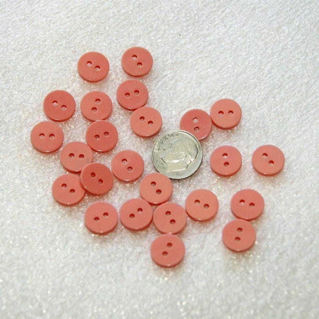 24 Coral Orange Buttons, 7/16" , Light Coral Orange, Matching Buttons ...