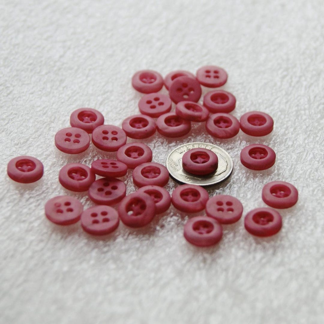 30 Pink Buttons, 3/8", 4 Hole, Shades of Rose Pink, Matching Buttons ...