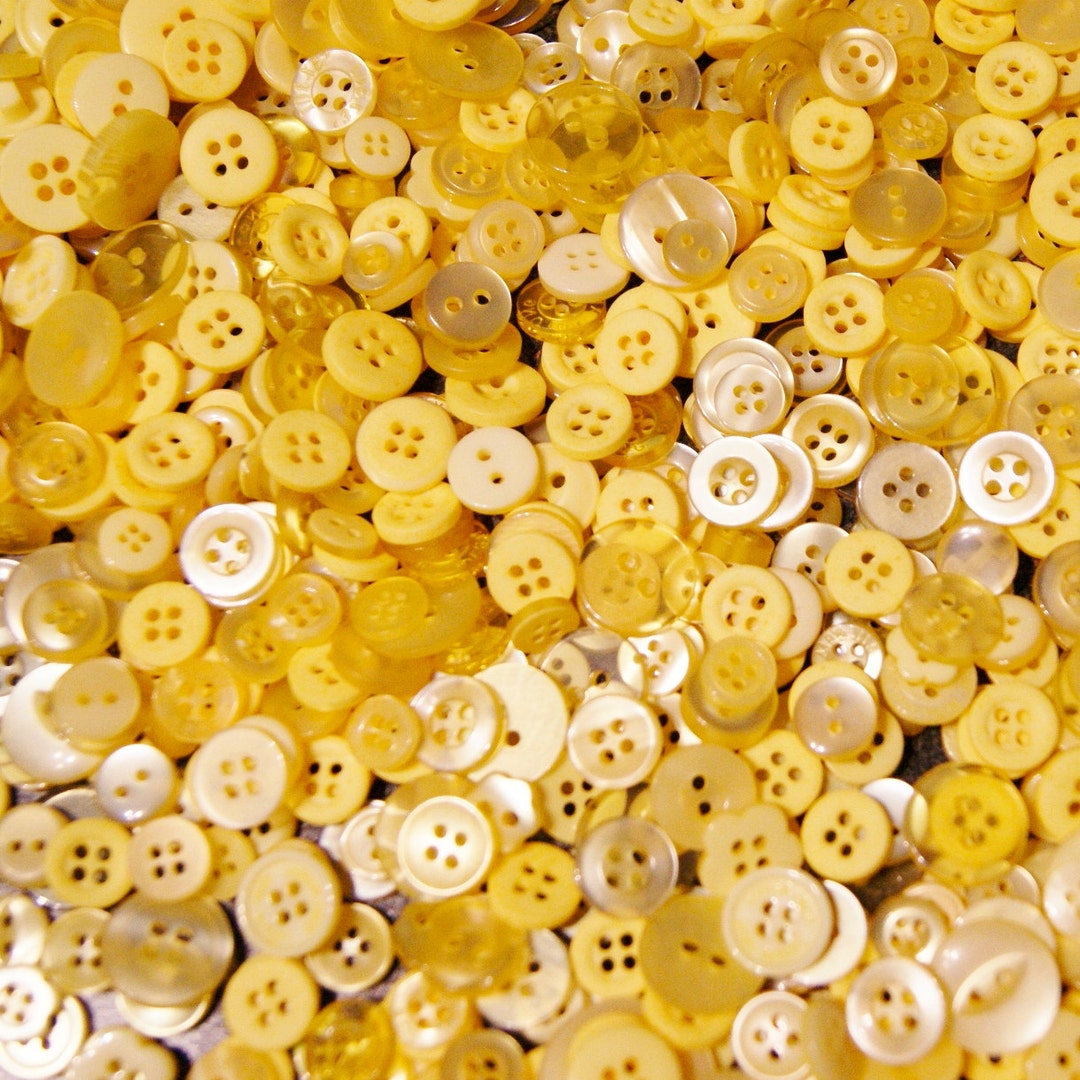 200 Button Bright Yellow Buttons , Small Buttons Bright Yellow Mix ...