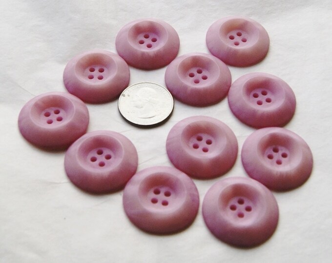 11 Pink Buttons, Pink Large Matching Buttons, 1 1/8", 4 Hole Sewing ...