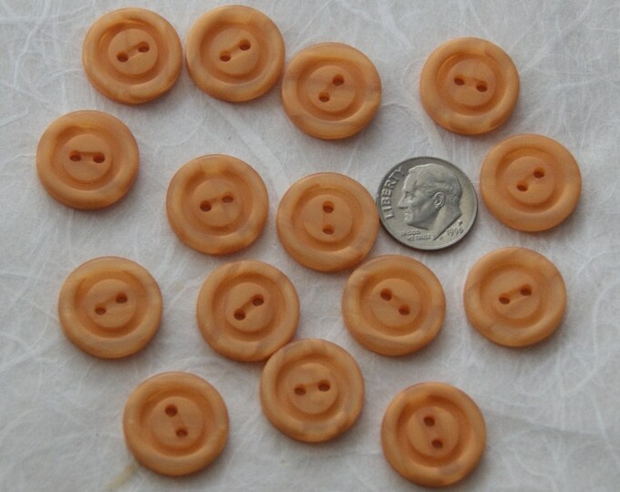 45 Buttons, Collection of Sizes, Shapes and Patterns, Coral Orange ...