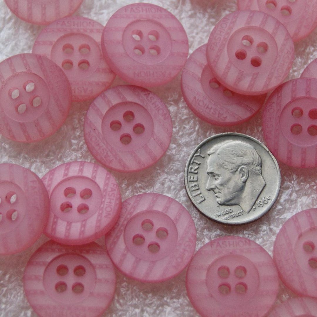 18 Pink Buttons 5/8" , 4 Hole, Matching Button, Craft Buttons ( SB 809 ...