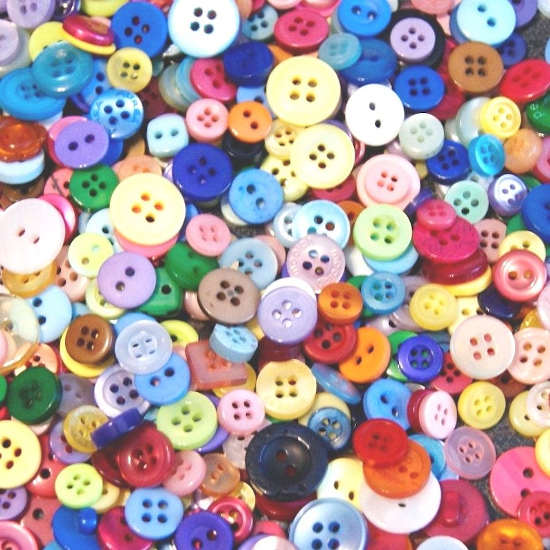 100 Small Button Mix Rainbow Color Mix, Assorted Small Sizes, Art ...