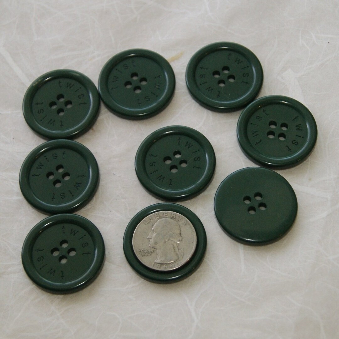 9 Buttons, Dark Green Matching Buttons, 1 1/4, Sewing Buttons, Craft ...