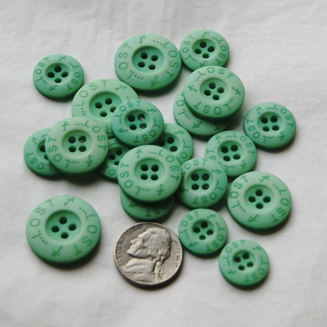 20 Mint Green Buttons, LOST, Mixed Sizes, Matching Buttons Crafting ...