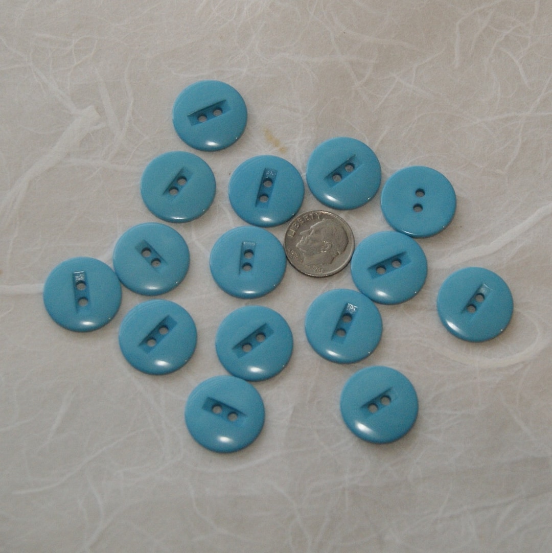 15 Blue Buttons, Blue Turquoise 3/4", 2 Hole Glossy Buttons (SB 343) - Etsy