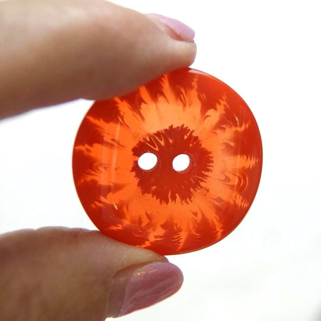18 Orange Buttons, Unique Sunburst Matching Buttons, Mixed Size Pack (Q ...