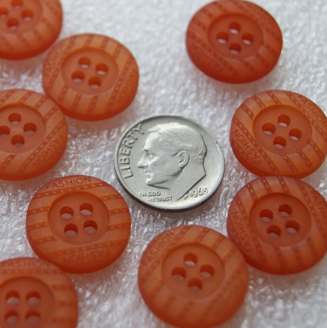 18 Orange Buttons 5/8" Burnt Orange, Matching Button, Craft Buttons ...