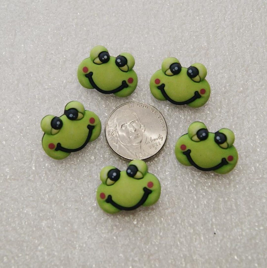 5 Buttons, Frog Buttons , Green Frog Face Buttons, Shank (SB 819) - Etsy