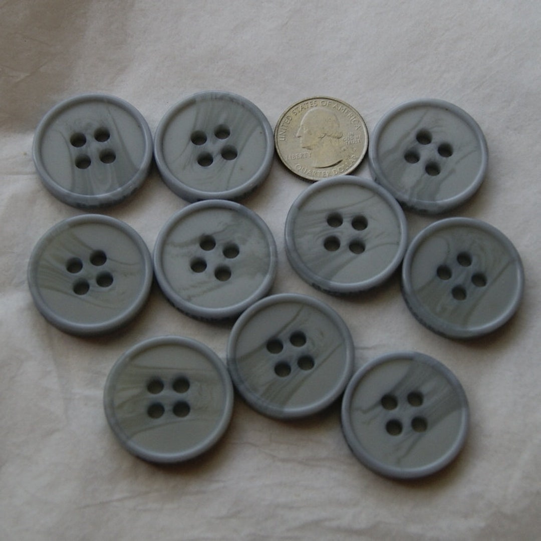 10 Gray Buttons 1 1/4" Matching Buttons,, Thick Button, Craft Sewing ...
