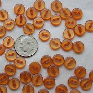 65 Orange Buttons, 1/3 Matching Buttons Fisheye, Cateye Buttons, Sewing ...