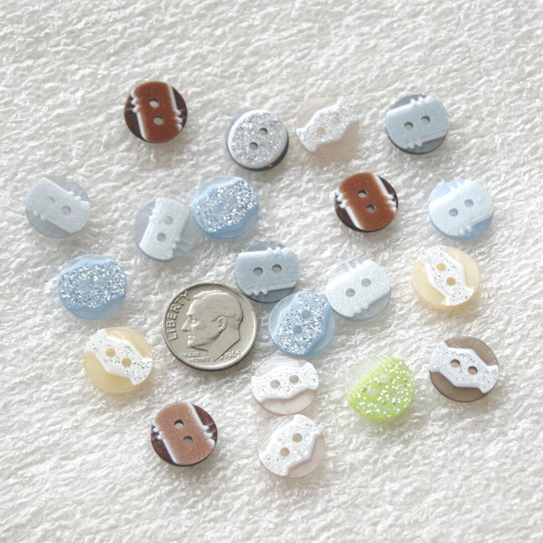 20 Buttons 1/2" Buttons, Glitter Art Deco, 2 Hole , Sewing, Jewelry ...