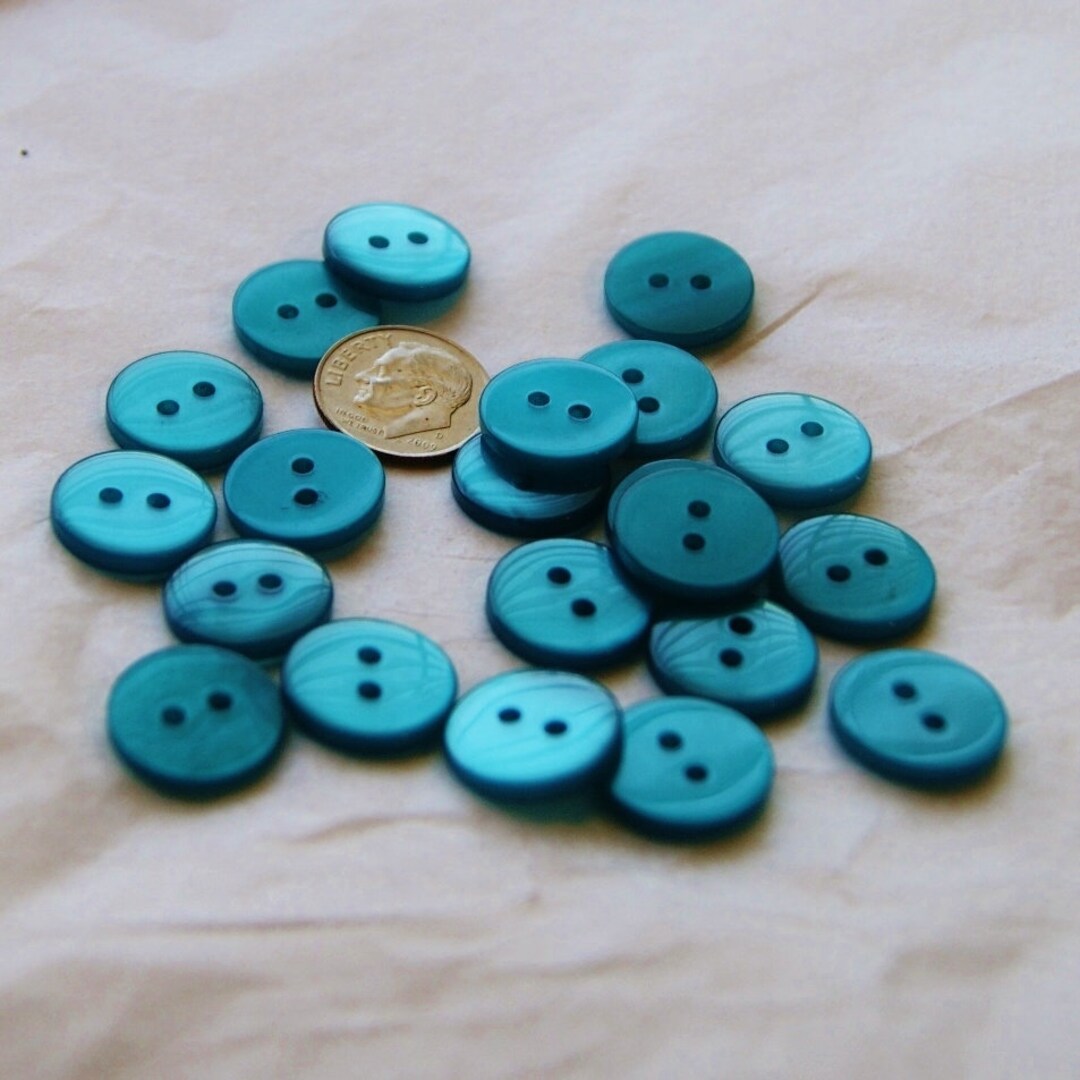 20 Blue Teal Turquoise Buttons, 5/8 Matching Buttons Crafting Jewelry ...
