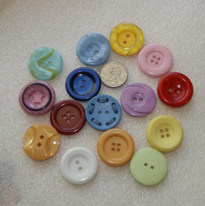 15 Button 1 1/4" Rainbow Mix Collection, Sewing, Crafting, Jewelry ...