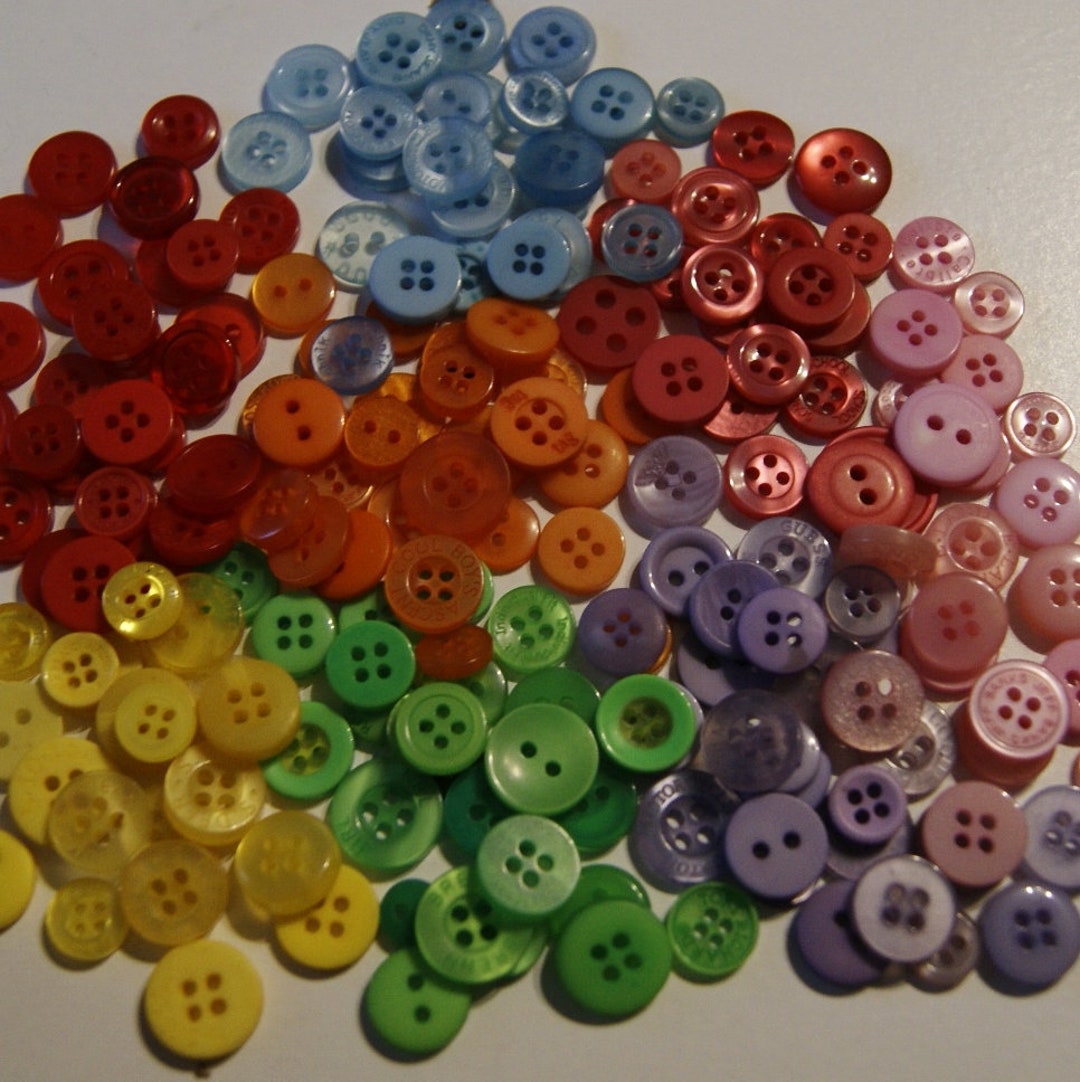 500 Small Buttons, Select From Orange, Yellow, Lavender, Green, Blue ...