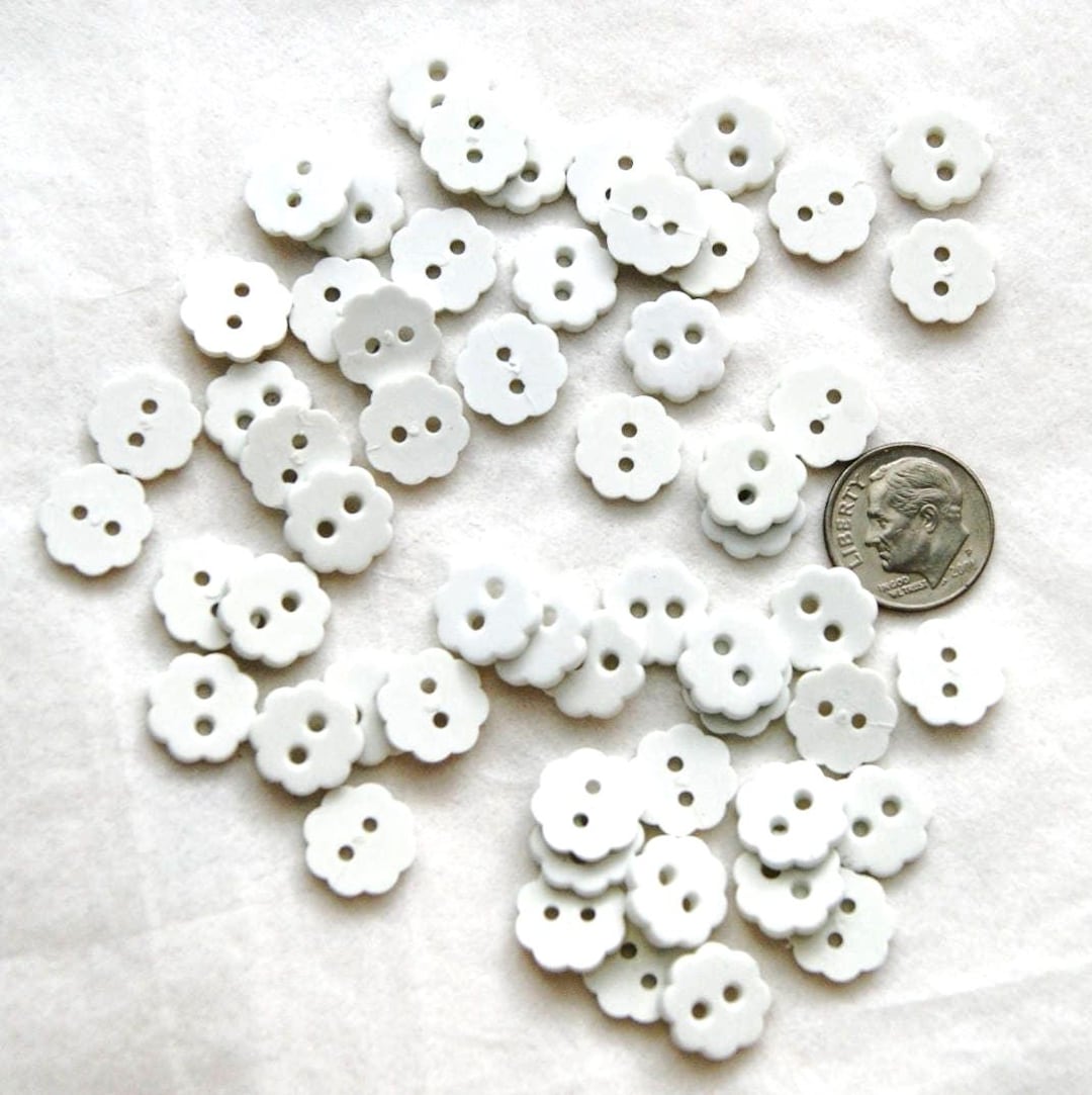 30 White Flower Buttons, 2 Hole Sew Through, 7/16 " (AA 155a) - Etsy