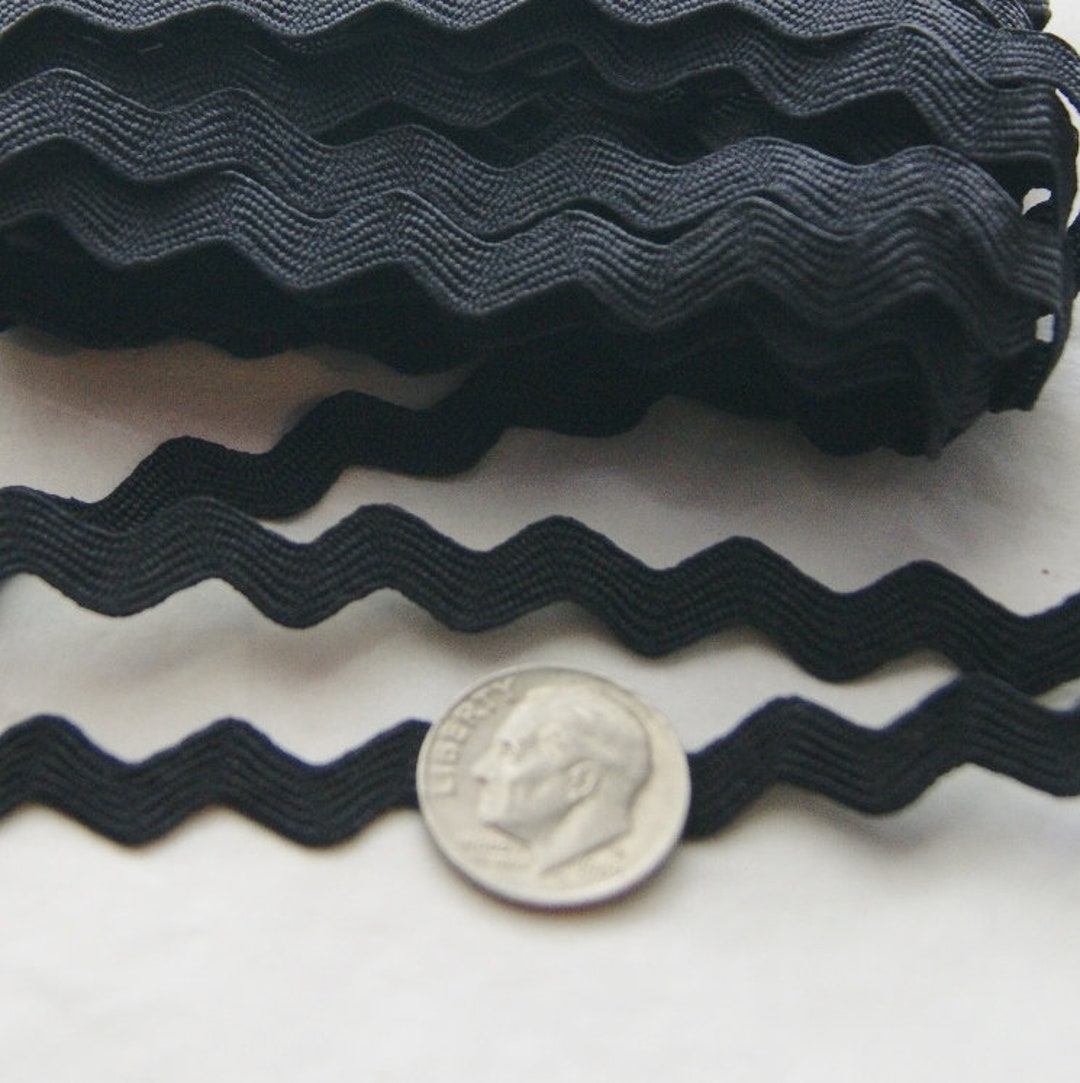 5 Yards Black Ric Rac Trim Ribbon 3/8 Inch, Hair Bows, Scrap Booking ...