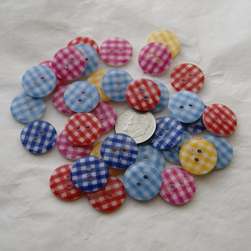 Plaid Buttons - Etsy