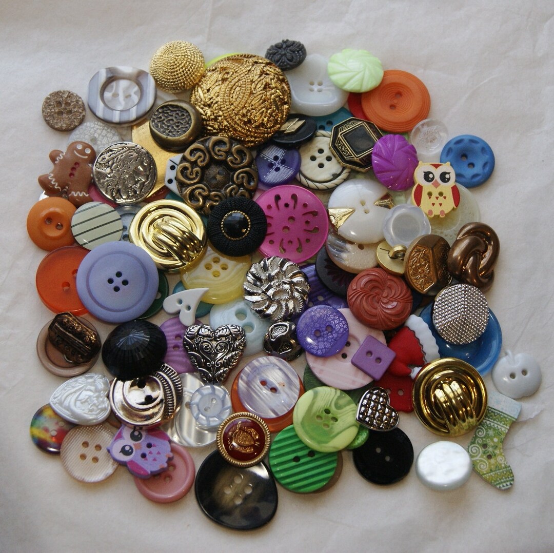 100 Buttons Grandmas Button Collection , New Buttons, Starter Kit ...