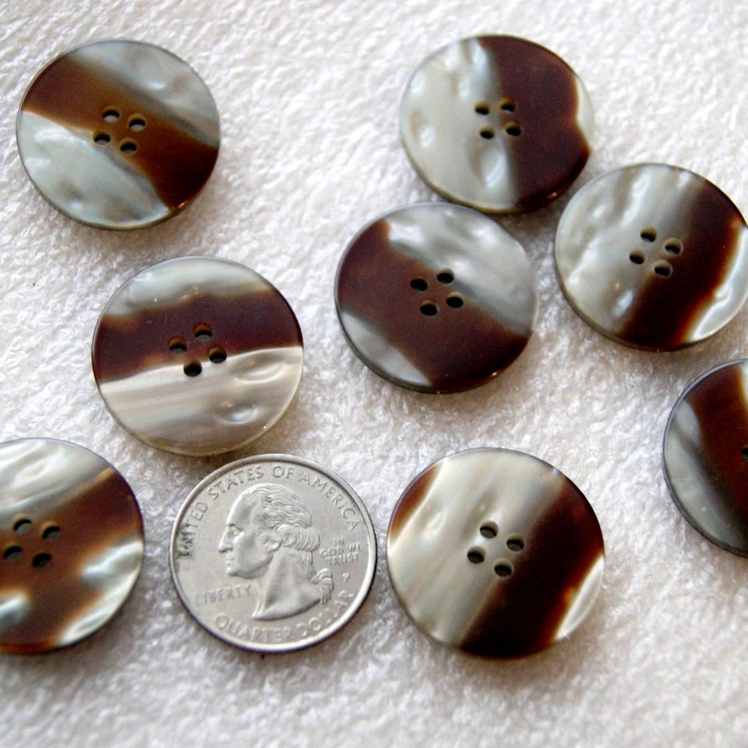 7 Faux Shell Stone Look Buttons, 1" Sewing Button, Craft Button ...