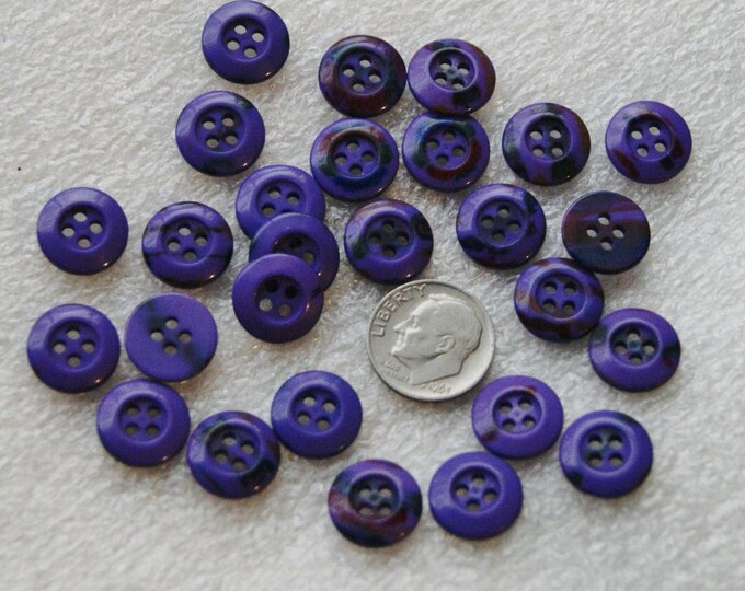 30 Purple Buttons, Two Tone Shades of Dark Purple 1/2", 4 Hole ...