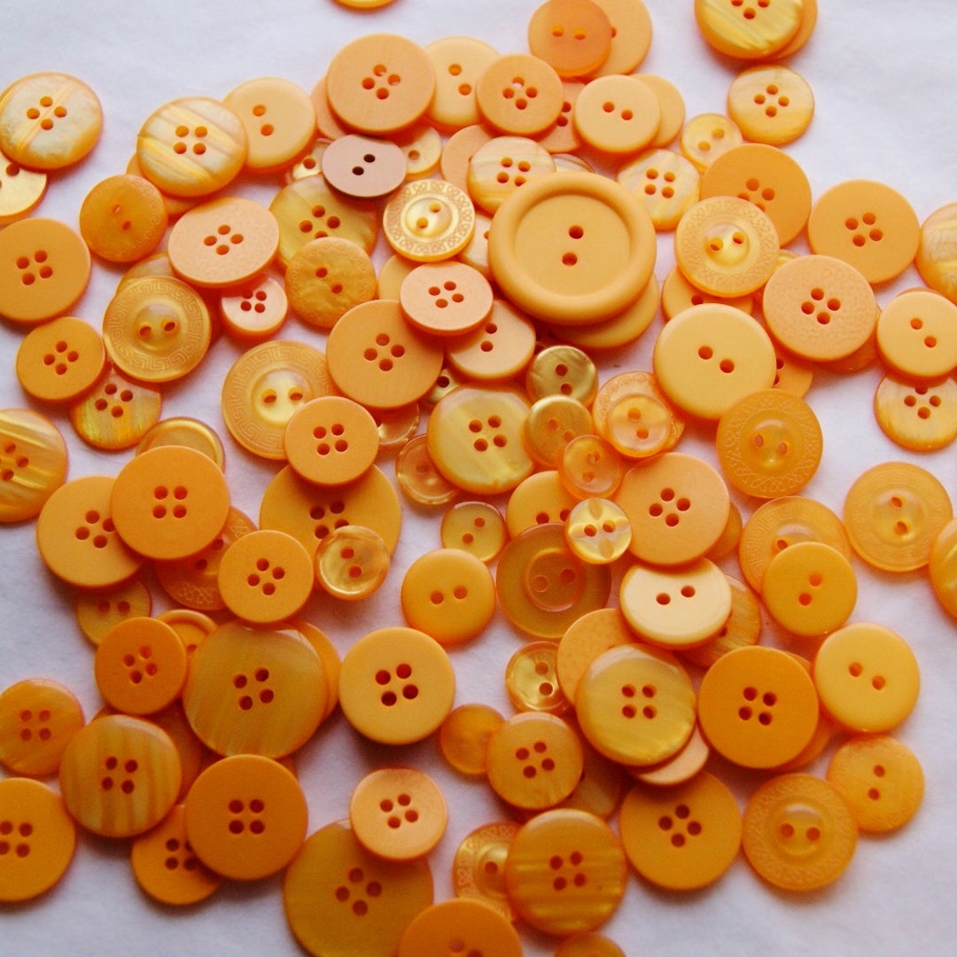 50 Buttons Butterscotch Yellow Button Mix, Marigold, Tangerine ...