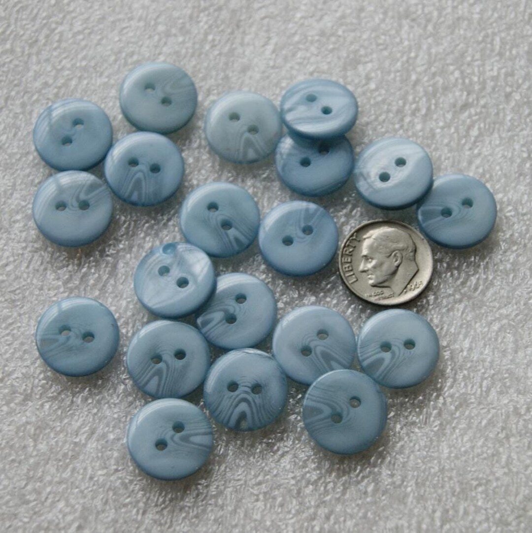20 Blue Buttons, 5/8" Swirled Two Tone Buttons, Matching Buttons (SB ...