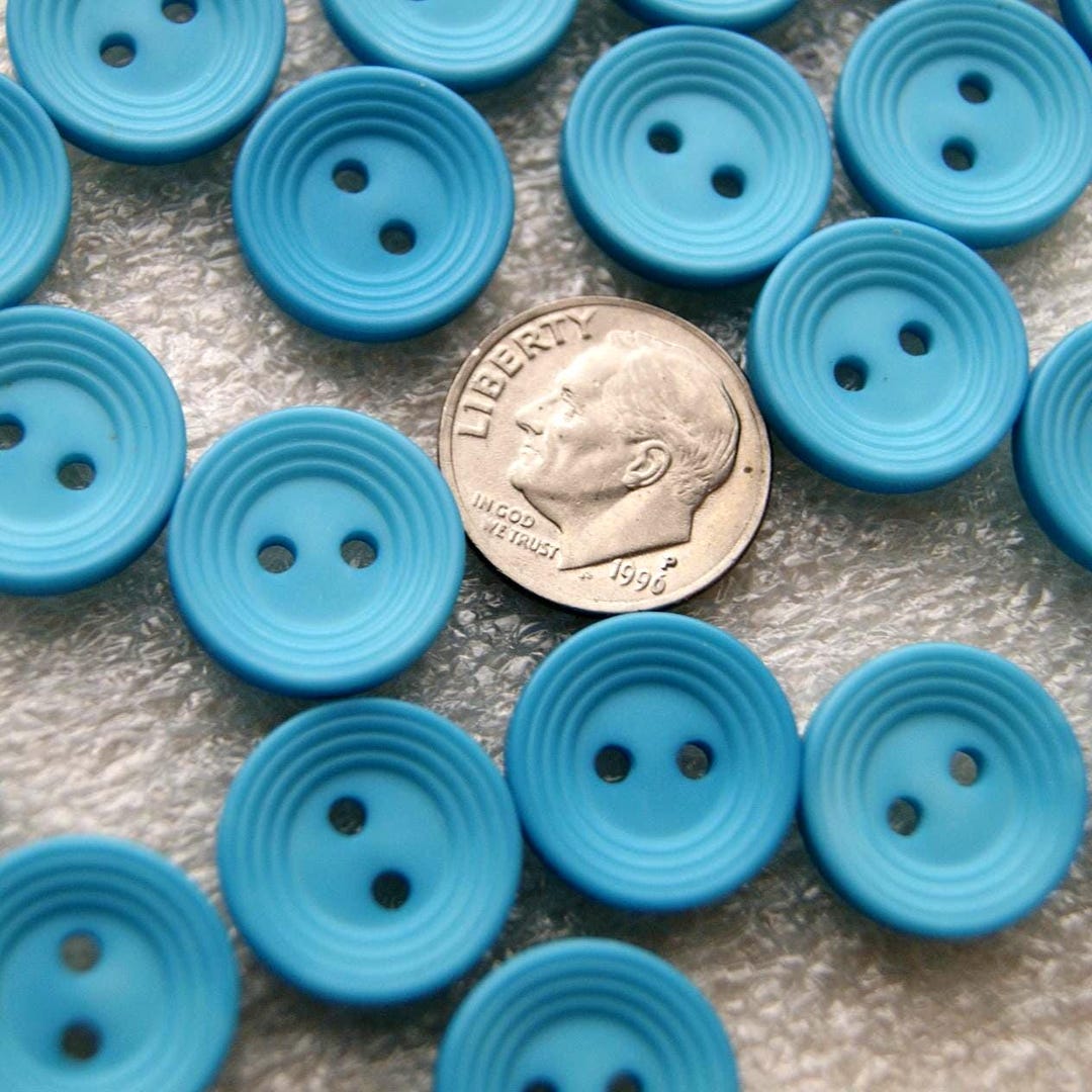 24 Teal Turquoise Buttons Matching Buttons 5/8" Multi Circle, Craft ...