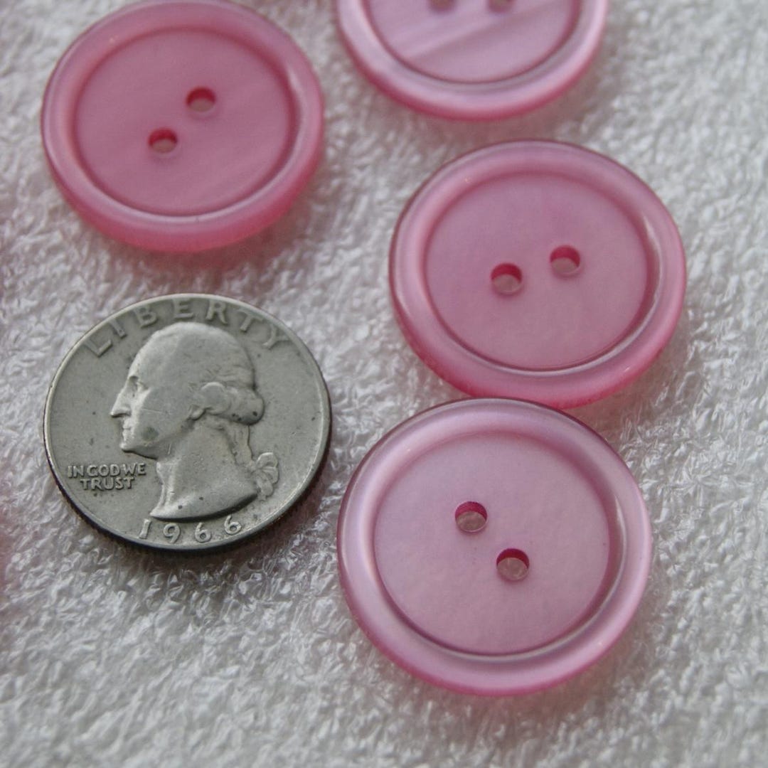 8 Pink Buttons, 1 2 Hole , Pearled Shiny Matching Buttons Sewing ...