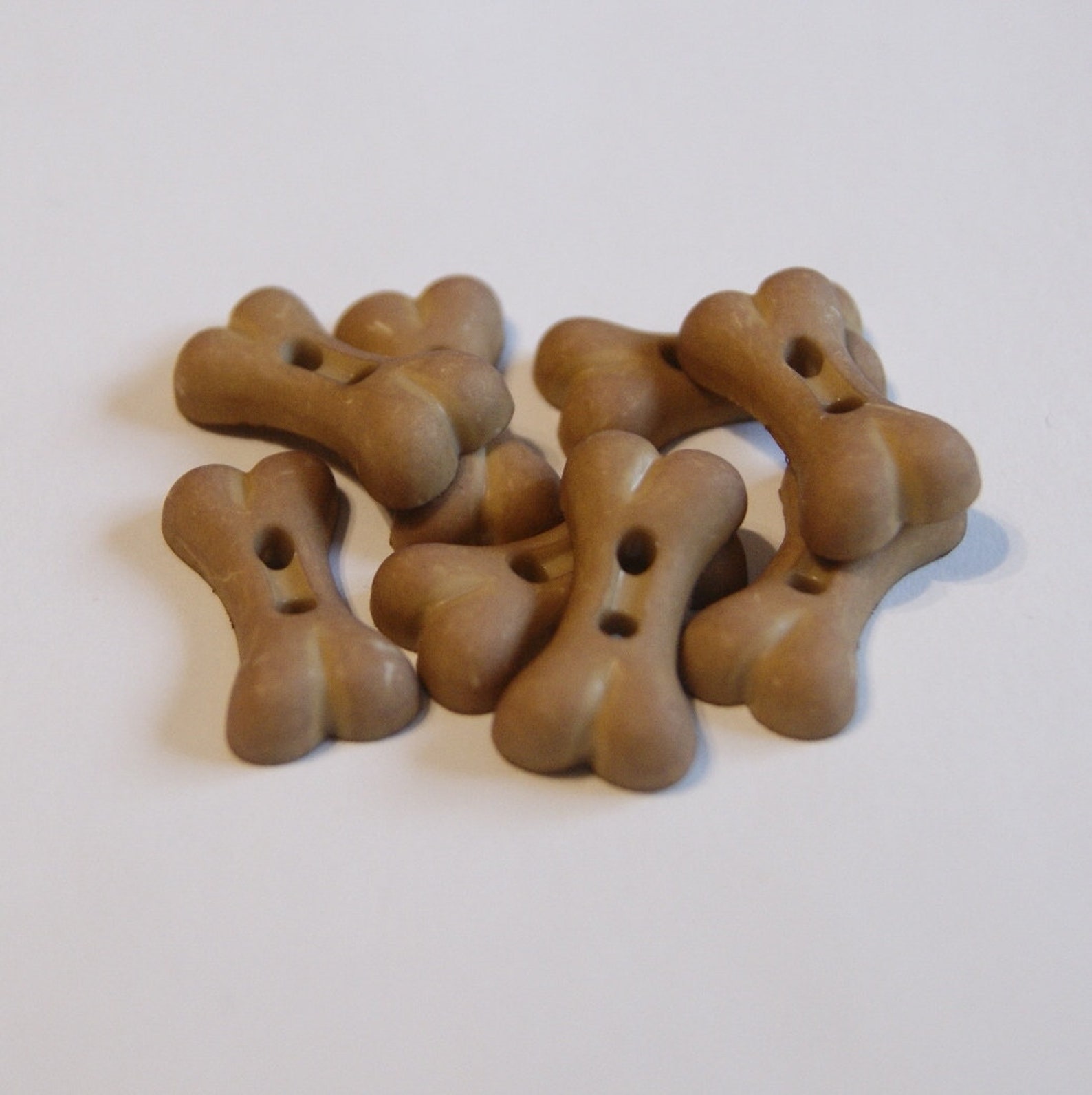 8 Dog Bone Buttons Brown Bones Sew Through Brown Dog Bones | Etsy