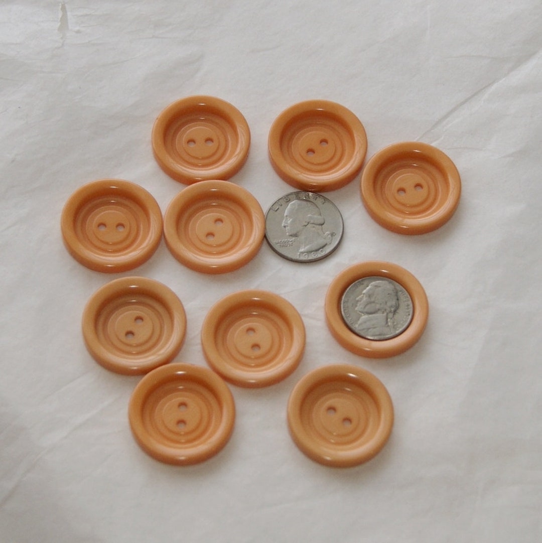 10 Orange Buttons, 1 1/8" Matching Buttons, 2 Hole Thick Buttons ...