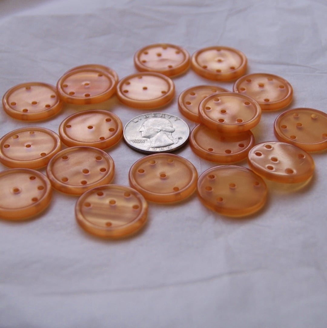 20 Orange Buttons, Multi Hole Sew Through, Rimmed, Matching Buttons (at ...