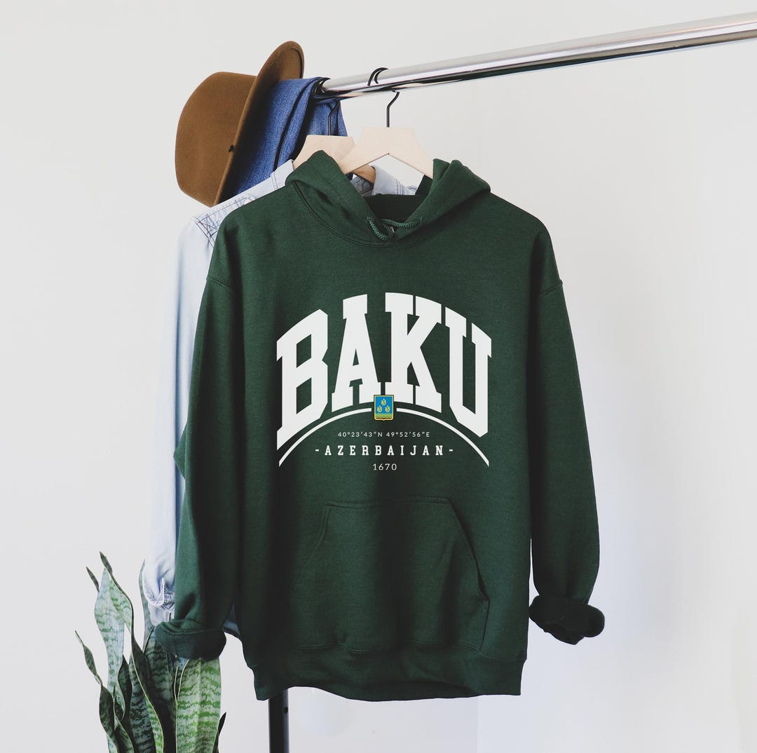 Baku Hoodie, Baku Azerbaijan, Baku Shirt, Baku Trip, Azerbaijan Capital ...