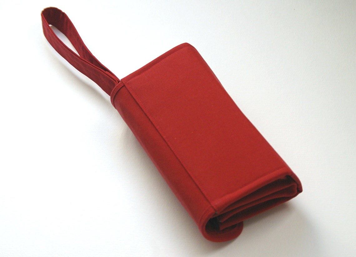 Red wallet clutch Roomy big wallet for passport phone and | Etsy