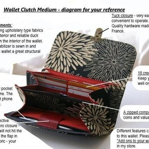 Large Floral Green Wallet, Big Organizer for Credit Cards and Phone ...