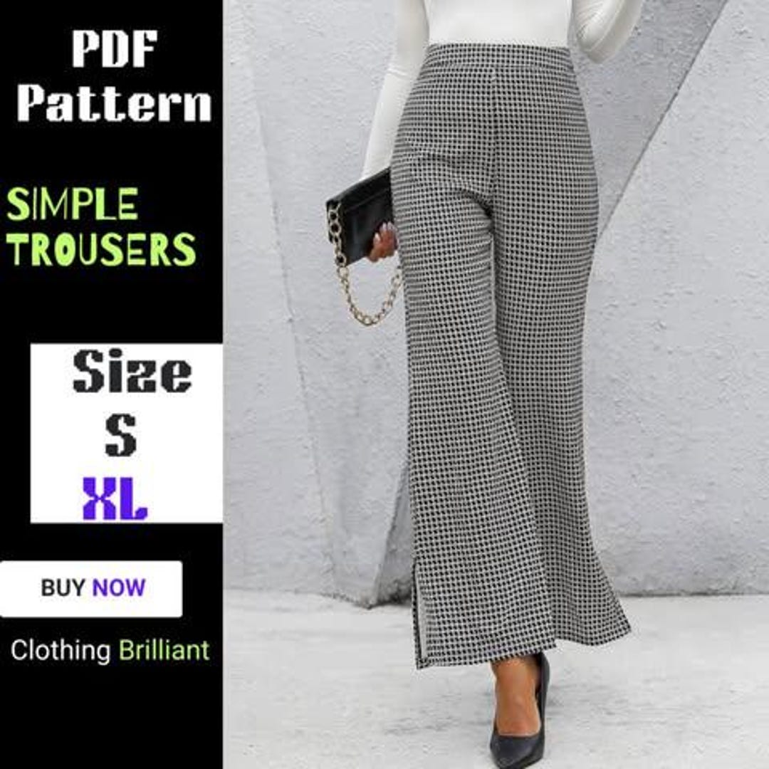 Slit Trouser Sewing Pattern - Office Pants - Simple Trouser - High ...