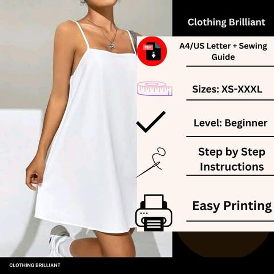 Sundress Pattern - Women Sewing Pattern PDF - Summer Dress Pattern ...