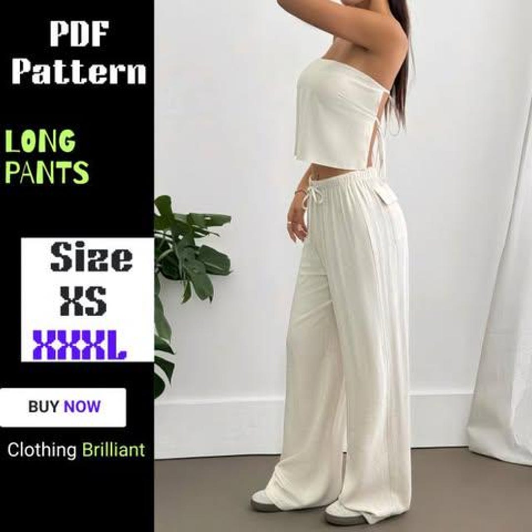 2 Bonus Free Pattern - Women Pants Sewing Pattern PDF - Elastic ...