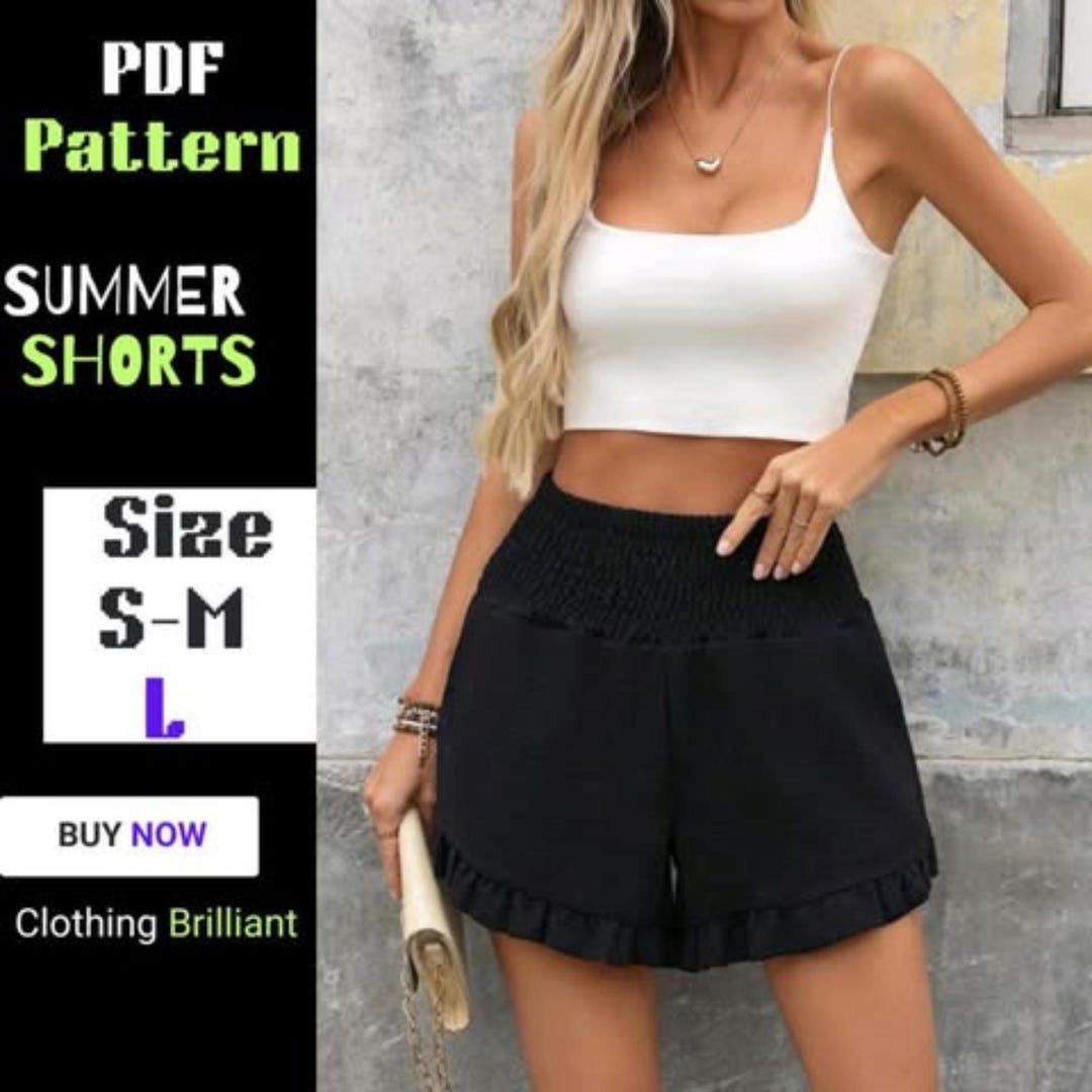 2 Bonus Free Pattern - Easy Shorts Pattern - High Waisted Shorts ...